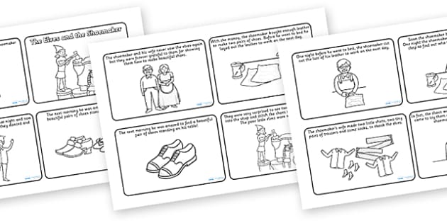 The Elves and the Shoemaker Story Sequencing (4 per A4)