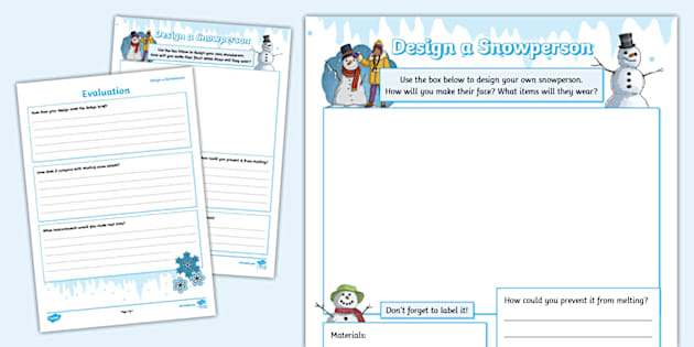 Design a Snowperson Worksheet (Teacher-Made) - Twinkl
