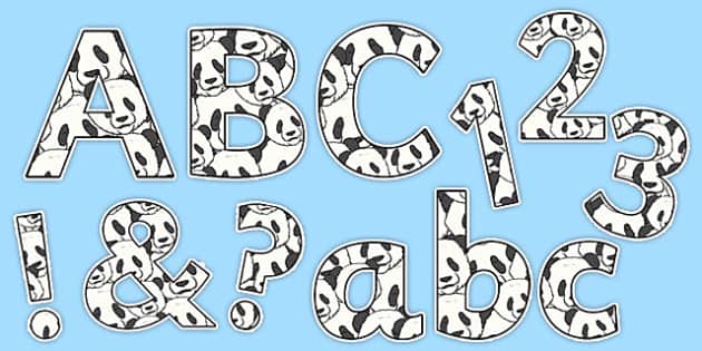 👉 Panda Display Lettering and Numbers Pack