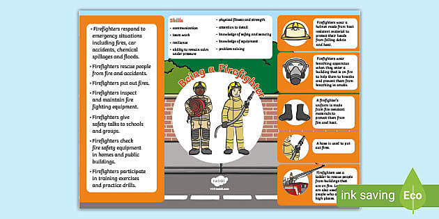 Being a Firefighter Display Poster (teacher made)