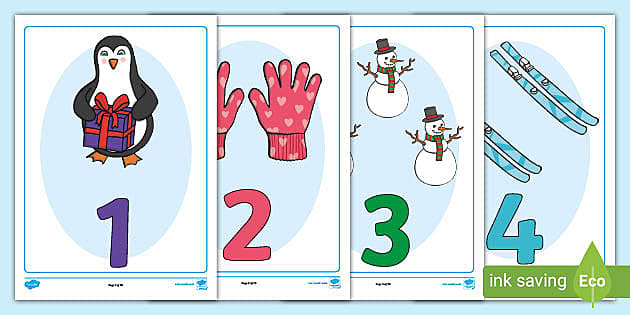 Winter Themed Number Posters (1-20)