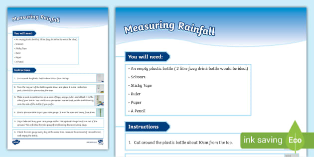 Measuring Rainfall Activity (teacher made) - Twinkl