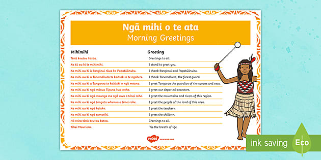 Good Morning in Te Reo Māori - Mihimihi Resource | Twinkl NZ