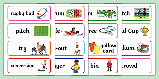 Rugby World Cup Word Cards (teacher made) - Twinkl