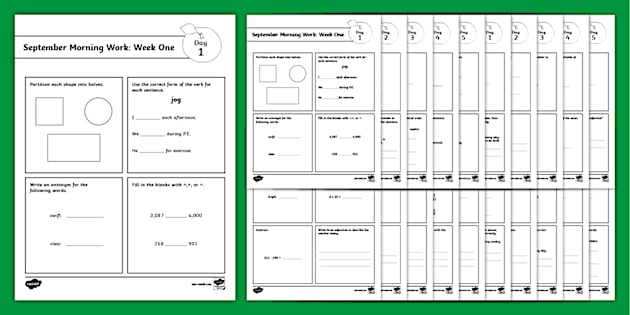 Third Grade September Morning Work Bundle (Teacher-Made)