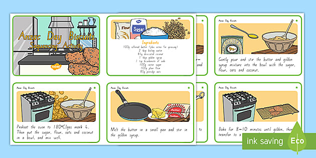 Anzac Biscuit Sequencing Activity