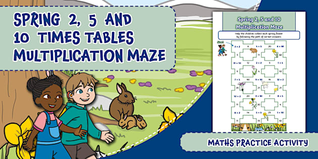 👉 Spring 2, 5 and 10 Multiplication Maze - KS1 - Twinkl