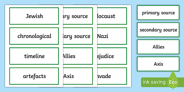 WW2 Vocabulary Cards - Teaching Resource - Twinkl