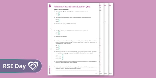 (RSE) Relationships and Sex Education Quiz | Beyond