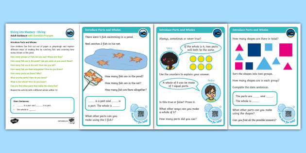 👉 Y1 Diving into Mastery: Step 1 Introduce Parts and Wholes 👉 Y1 Diving into Mastery: Step 1 Introduce Parts and Wholes