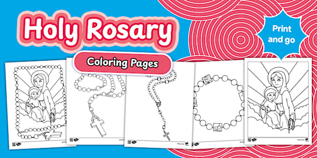Holy Rosary Coloring Pages