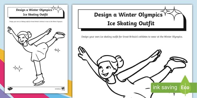 KS1, EYFS, Design a Winter Olympics Ice Skating Outfit Worksheet ...