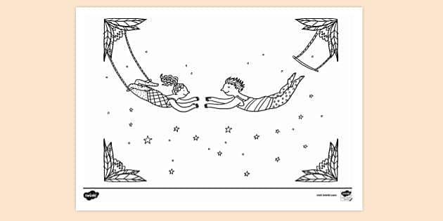 FREE! - Two Trapeze Artists Colouring Sheet - Twinkl