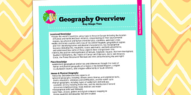 2014 National Curriculum KS2 Geography Overview - Twinkl