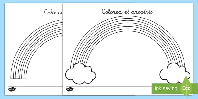 Hoja de colorear: El arcoiris (l'enseignant a fait) - Twinkl