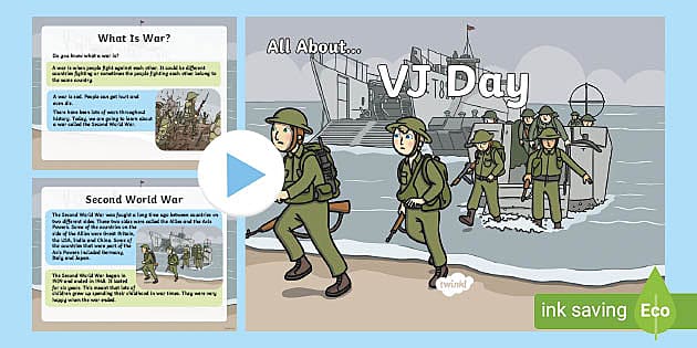 KS1 All About VJ Day PowerPoint (teacher made) - Twinkl