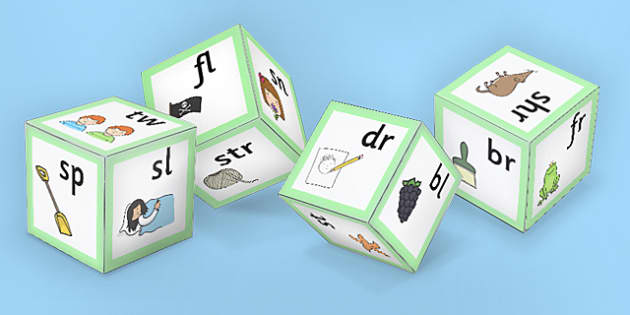 Phase 4 Initial Blends With Images Dice Nets Teacher Made
