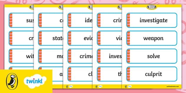 Murder Most Unladylike: Detective Story Writing Word Cards