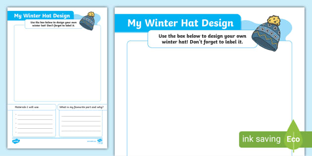 Design Your Own Winter Hat Activity Sheet (teacher made)