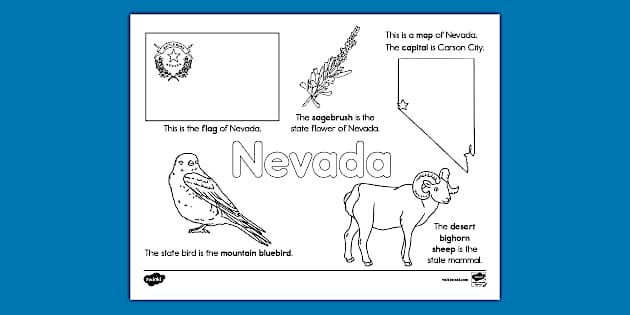 nevada flag coloring page