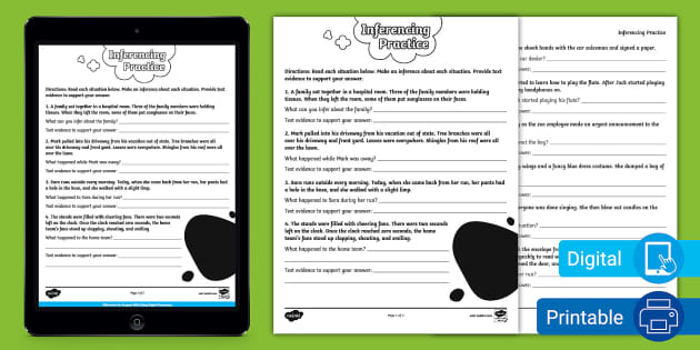 Inferencing Practice for 6th-8th Grade (teacher made)