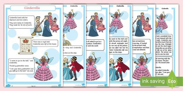 KS1 Cinderella Differentiated Reading Comprehension Activity