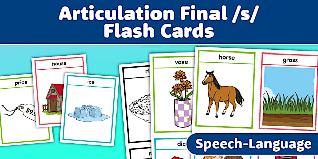 Articulation Final /s/ Words Flash Cards for SLP - Twinkl