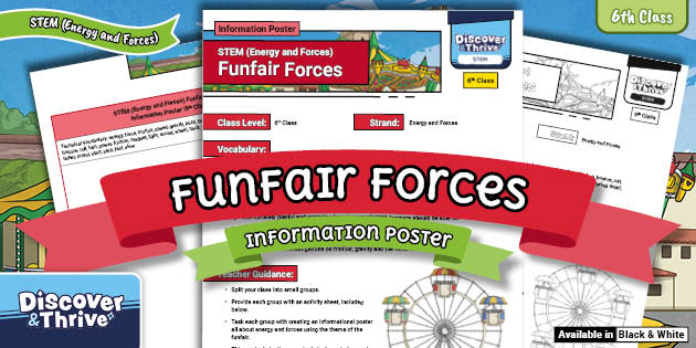 STEM (Energy and Forces) Funfair Forces Information Poster (6th Class)