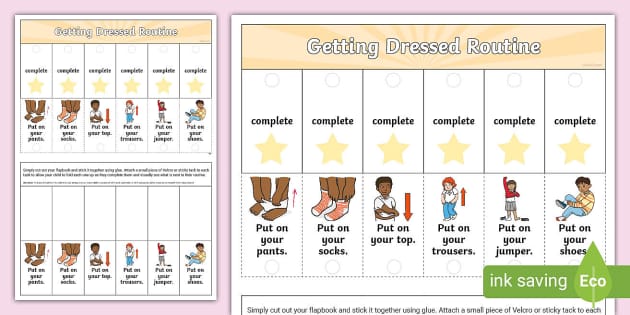 Getting Dressed Visual Routine Flapbook (professor feito) Getting Dressed Visual Routine Flapbook (professor feito)