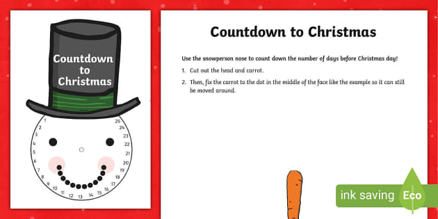 Count Down to Christmas Snowperson (teacher made) - Twinkl
