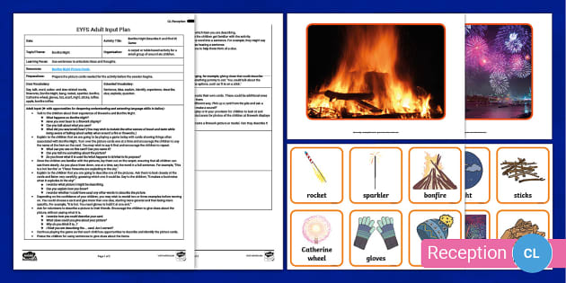EYFS Bonfire Night Describe It! Adult Input Plan Pack