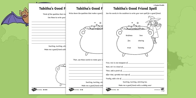 A Magical Muddle: Tabitha's Good Friend Spell Writing Differentiated