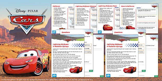Cars: Reading Activity Pack for 1st-2nd Grade - Twinkl