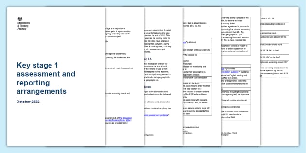 FREE! - Key Stage 1 Assessment and Reporting Arrangements
