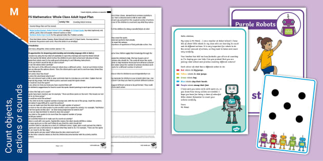 Kindergarten Maths: Counting Robot Actions Whole Class Activity Plan