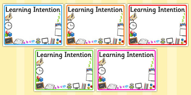 👉 Editable Learning Intention Display Signs