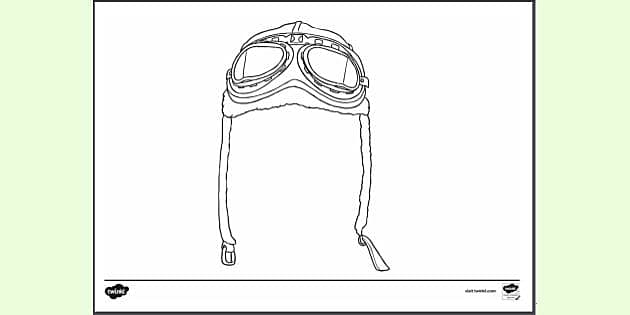 Aviator Hat Colouring | Colouring Sheets