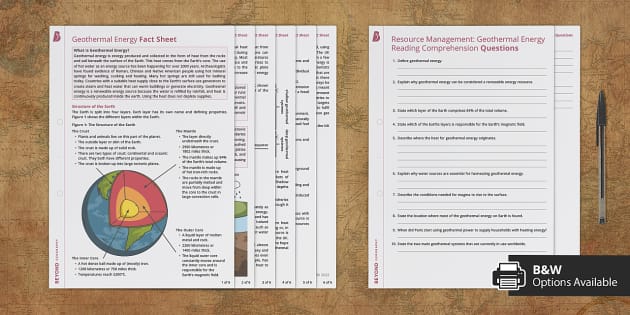 GCSE Resource Management Geothermal Energy Comprehension