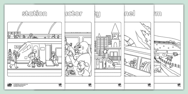 places around town coloring pages