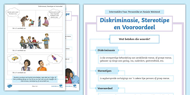 Diskriminasie, Stereotipes en Vooroordeel