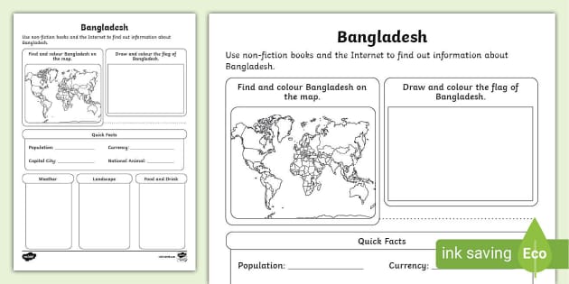 KS1 Bangladesh Research Activity (teacher made) - Twinkl