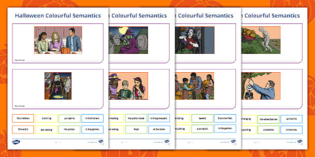 SEND Older Learners Halloween Colourful Semantics - Twinkl