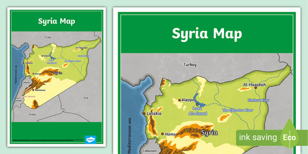 KS2 Syria Map - Twinkl - Geography (teacher made) - Twinkl