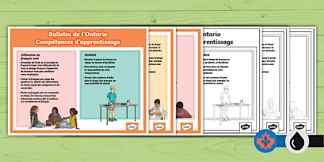 Ontario Learning Skills Grade 4-6 Poster Francophone