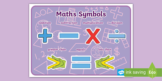 👉 Maths Symbols Word Mat (teacher made) - Twinkl