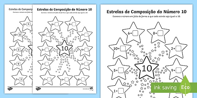 Estrelas de Composição do Número 10 (professor feito) Estrelas de Composição do Número 10 (professor feito)