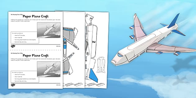 Paper Plane Craft Worksheet / Worksheet (teacher made)