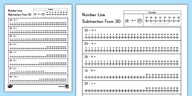 Number Line Subtraction From 30 Activity teacher Made 