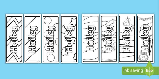 FREE! - Hailey Name Simple Colouring Bookmarks - Twinkl