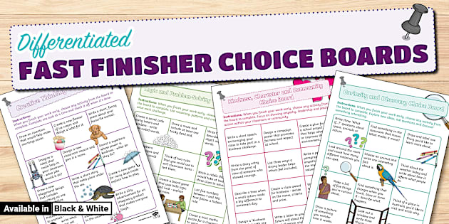 Differentiated Fast Finisher Choice Boards